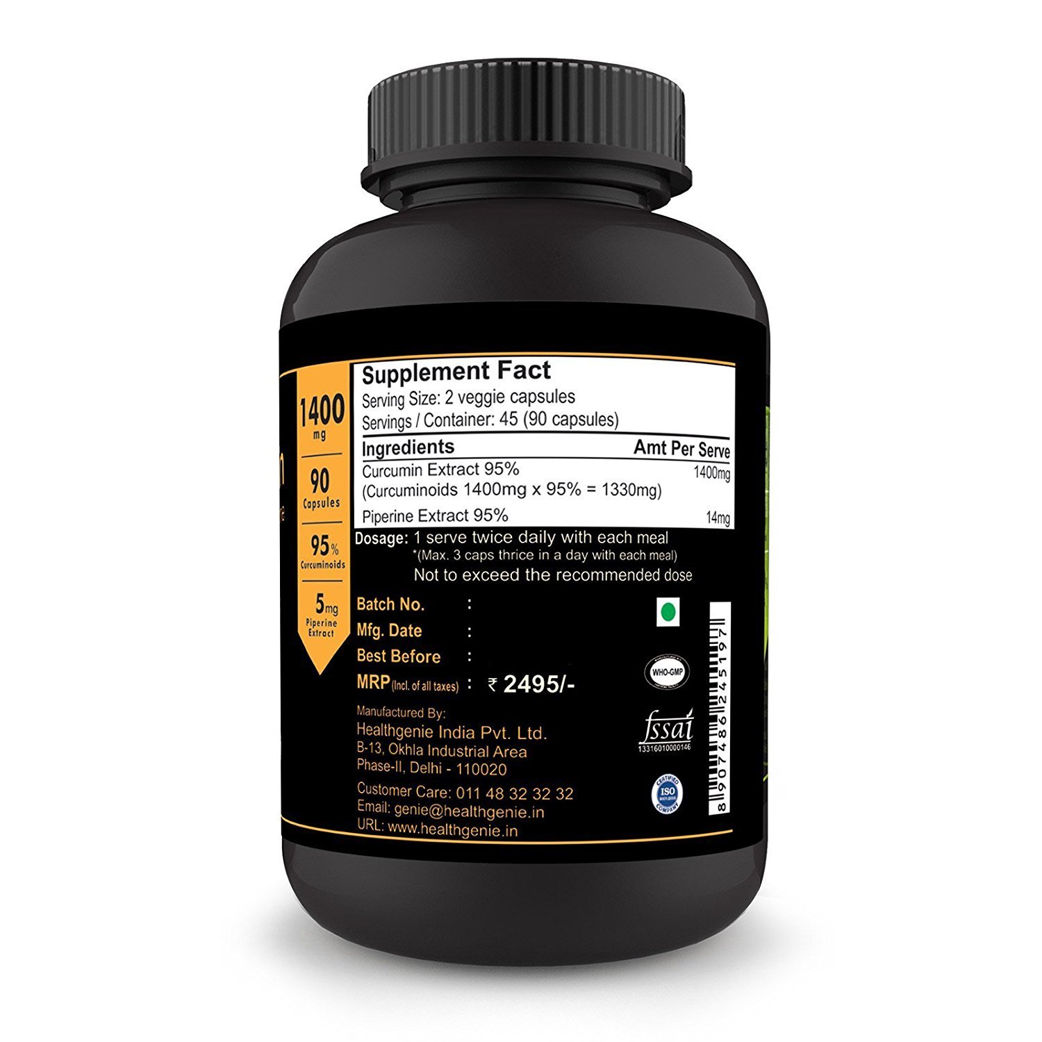 Buy Sinew Nutrition Extra Bioavailable Organic Turmeric Curcumin ...