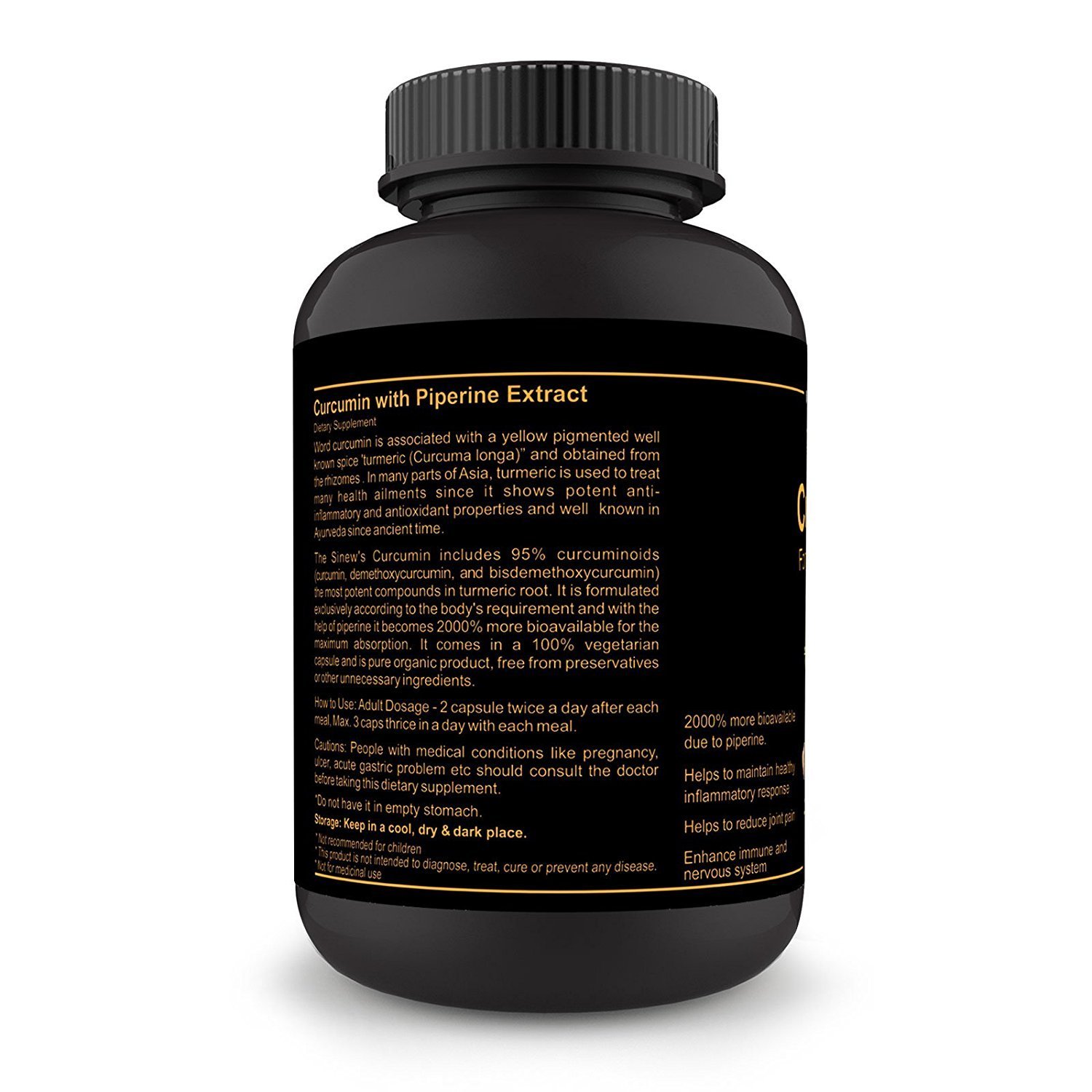 Buy Sinew Nutrition Extra Bioavailable Organic Turmeric Curcumin ...