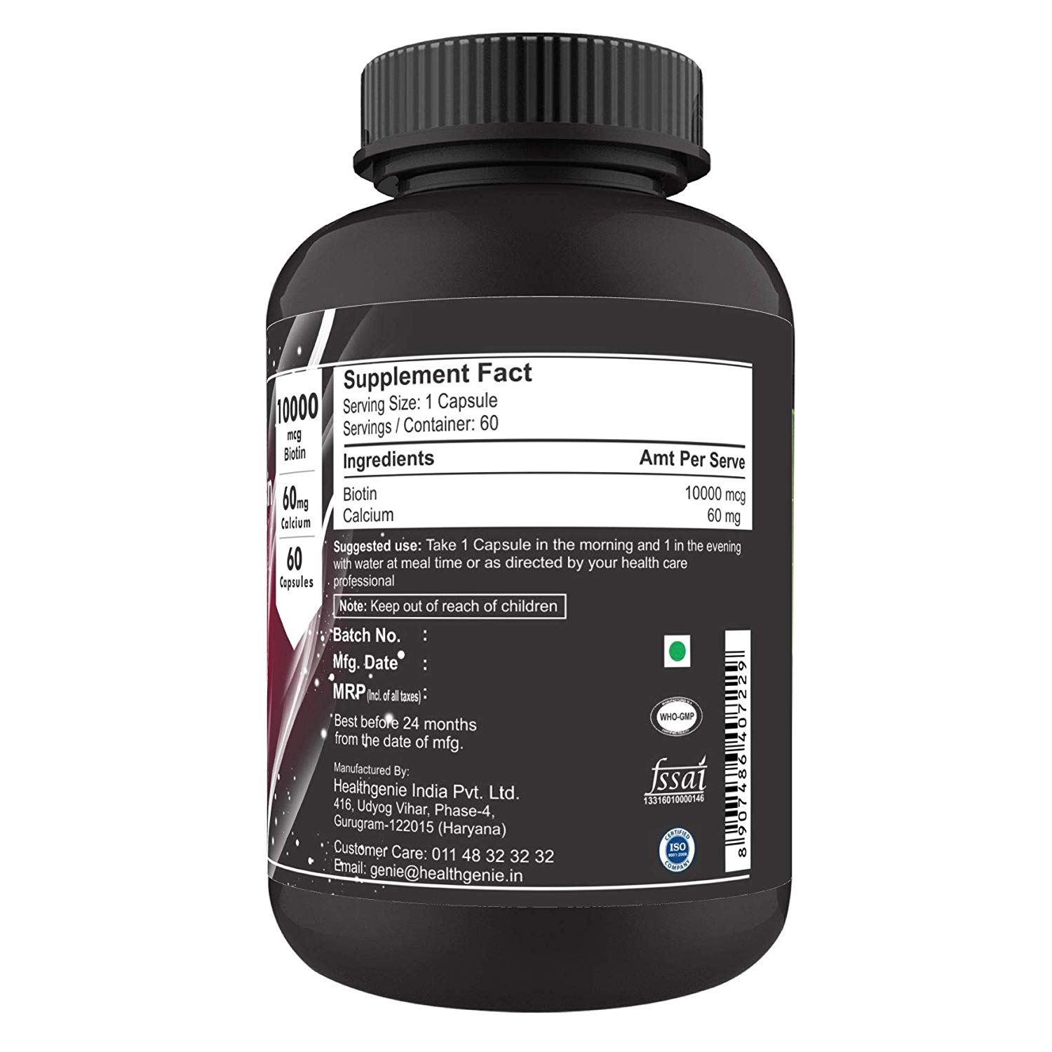 Buy Sinew Nutrition Hair Skin and Nails 10000mcg - 60 Capsules Online ...