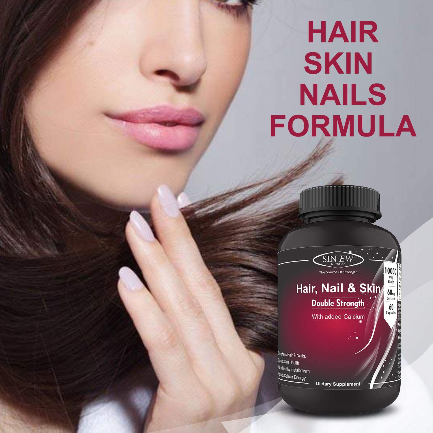 Buy Sinew Nutrition Hair Skin and Nails 10000mcg - 60 Capsules Online ...